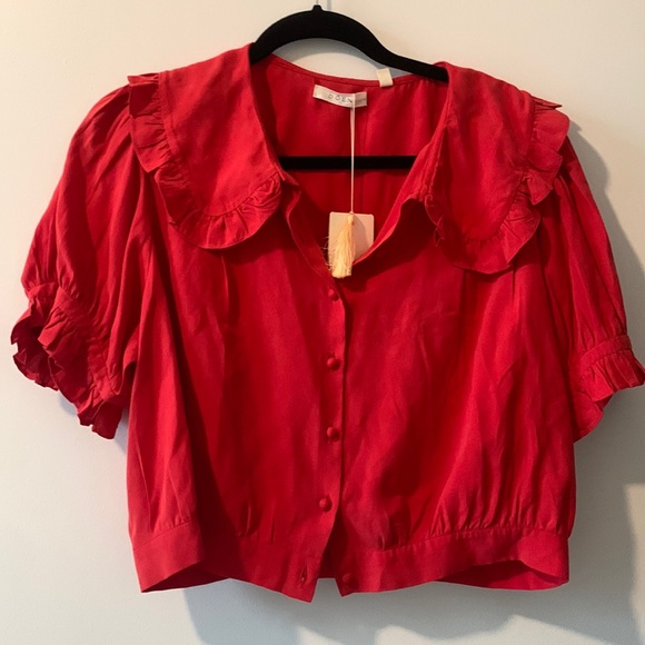 Doen | Tops | Doen Sparrow Top In Cerise | Poshmark